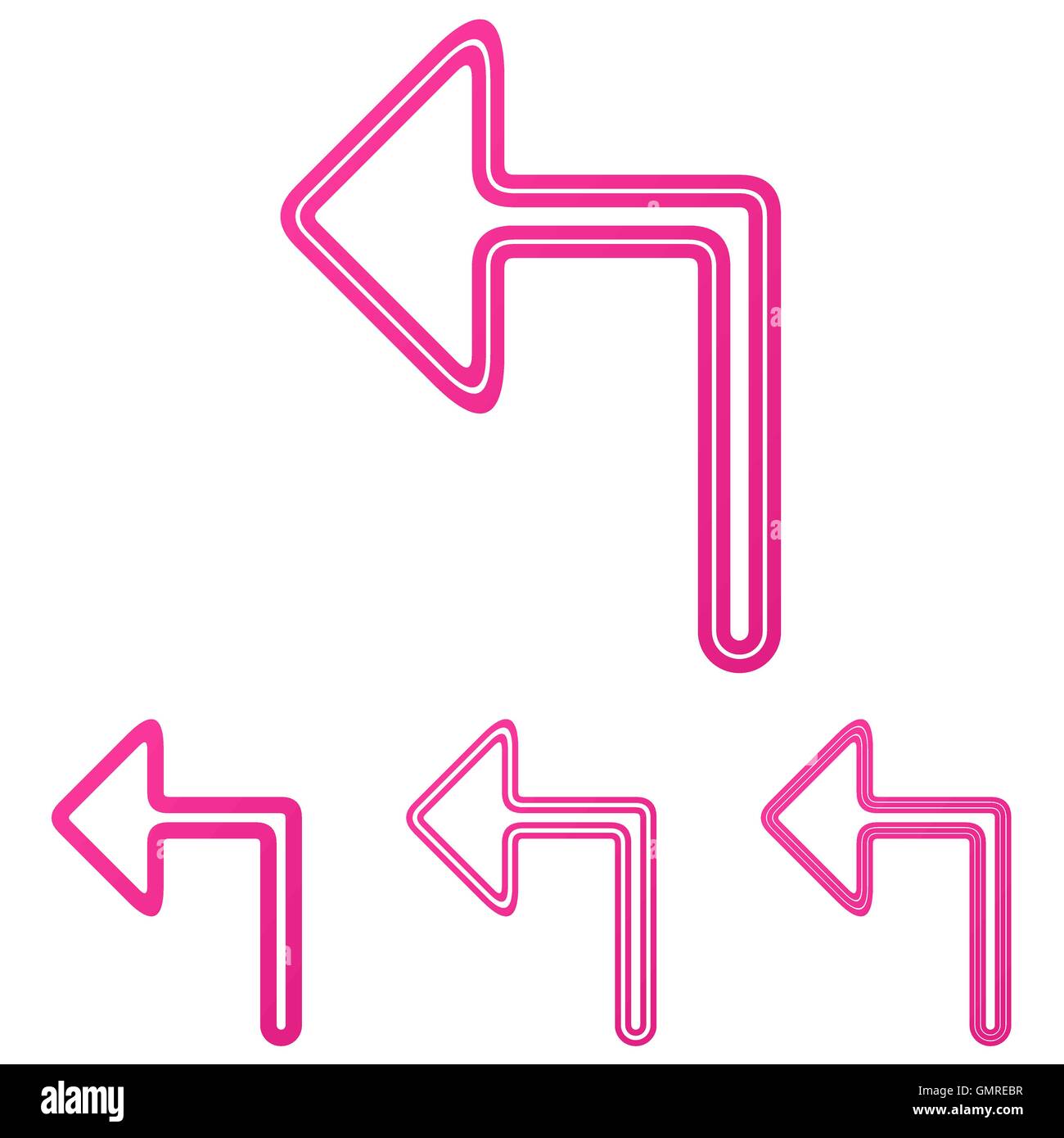 Pink turn left logo design set Stock Vector Image & Art - Alamy