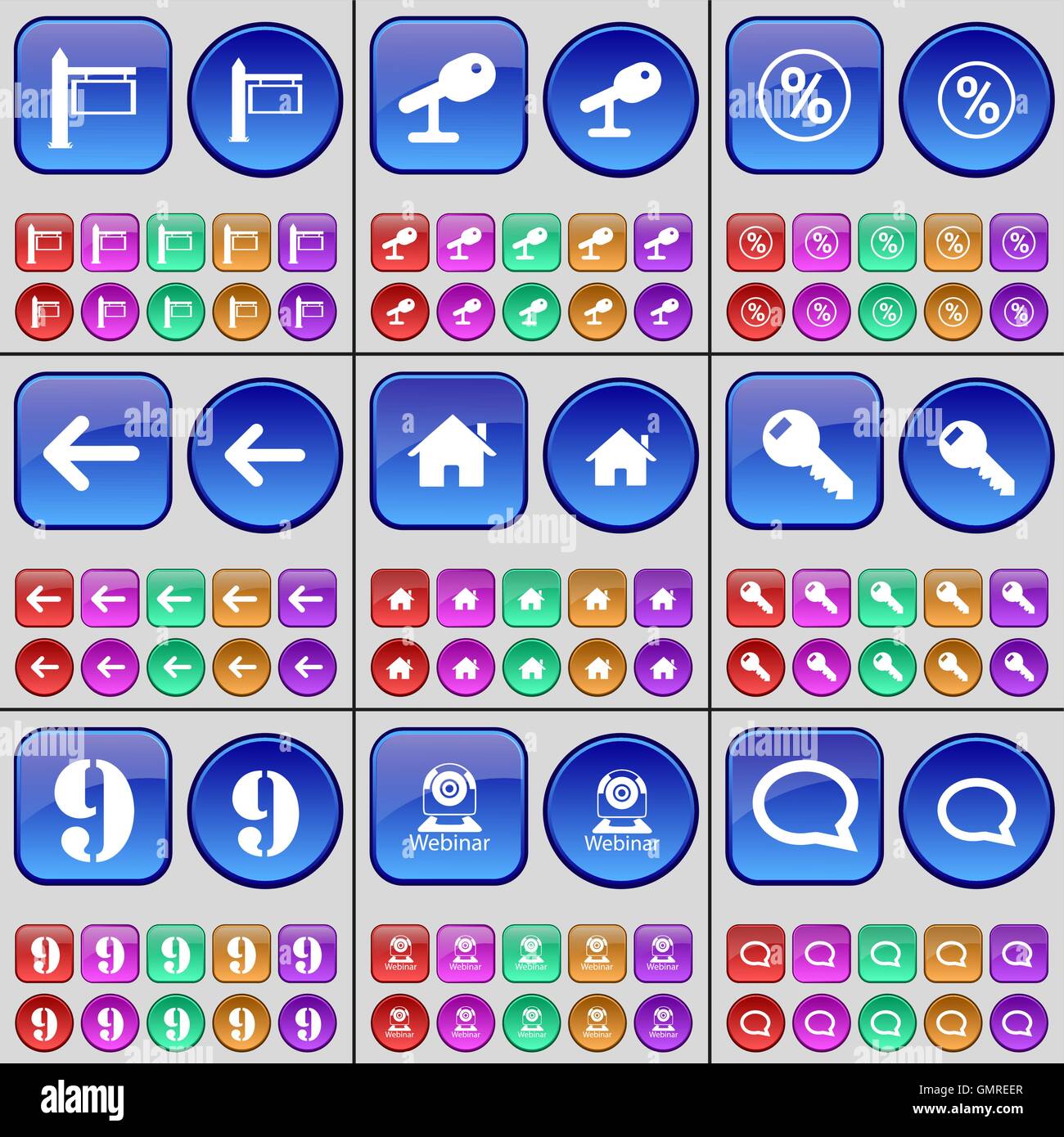 Signpost, Microphone, Pecent, Arrow left, House, Key, Nine, Webinar ...