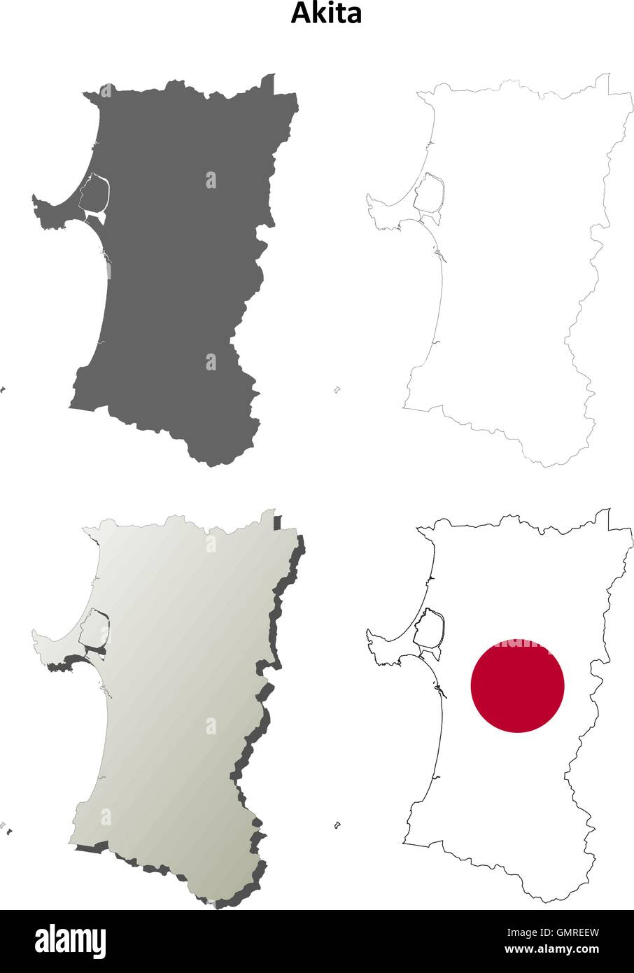 Akita japan map hi-res stock photography and images - Alamy