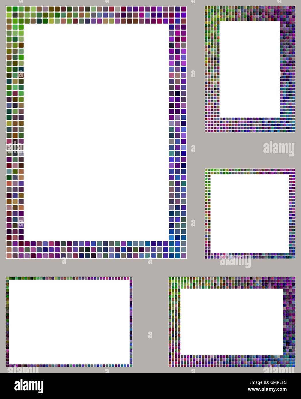 Colorful mosaic page frame template set Stock Vector Image & Art - Alamy