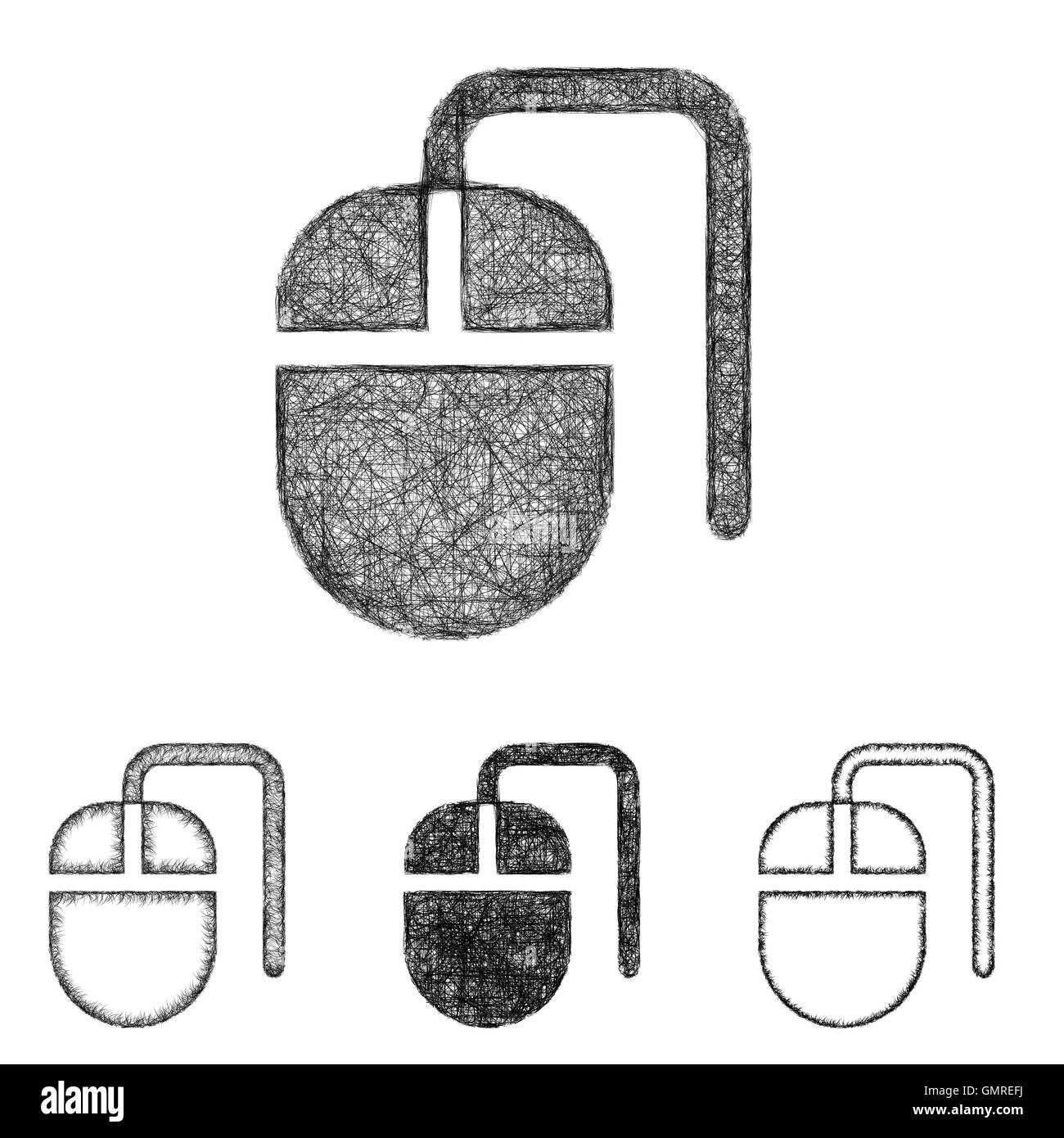 Computer mouse doodle sketch Stock Vector Images - Alamy