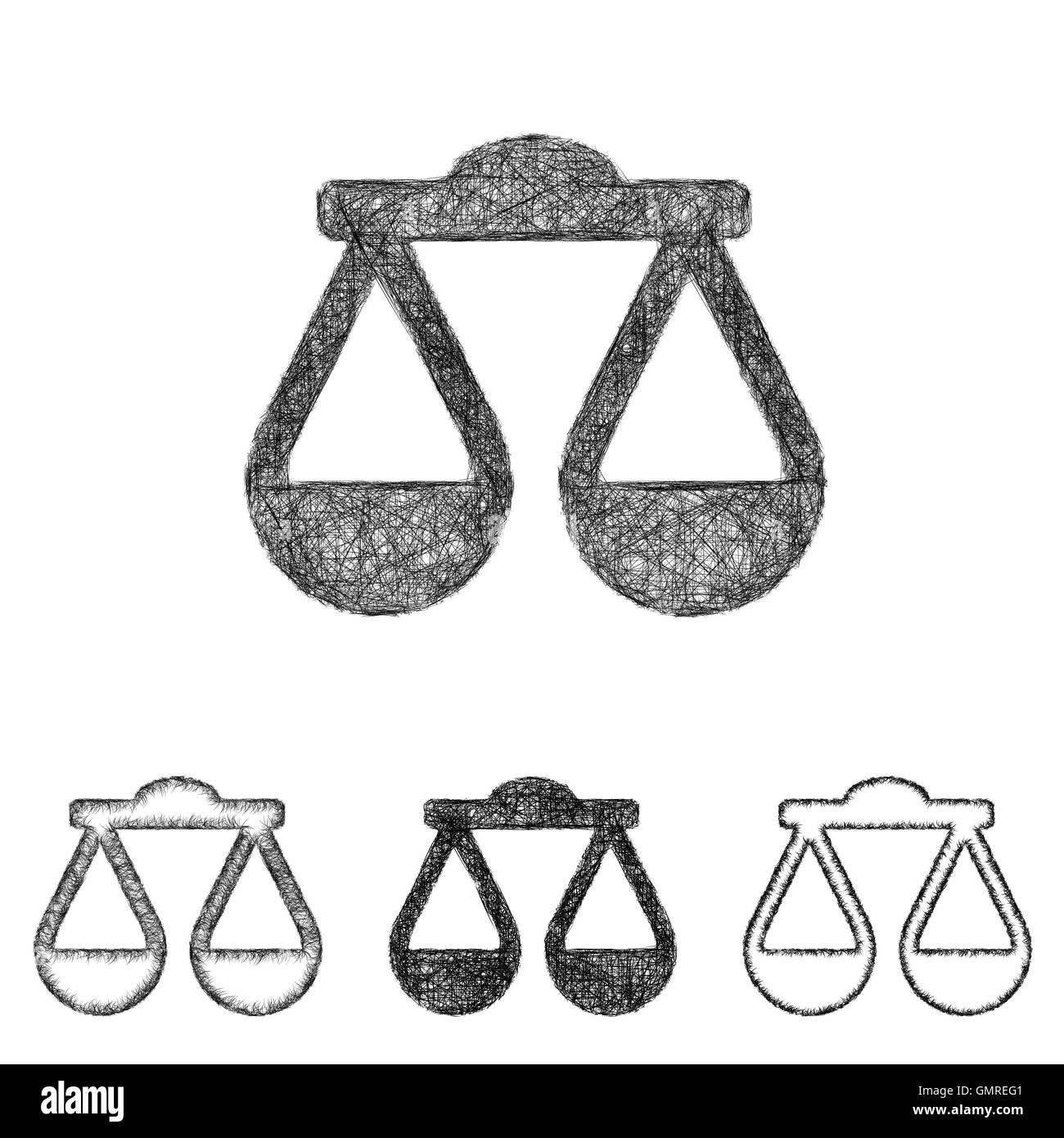 Scale icon set - sketch line art Stock Vector Image & Art - Alamy