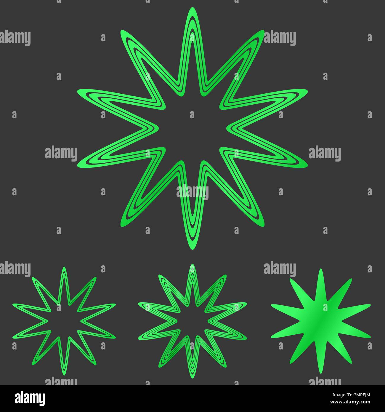 Green line star logo design set Stock Vector Image & Art - Alamy