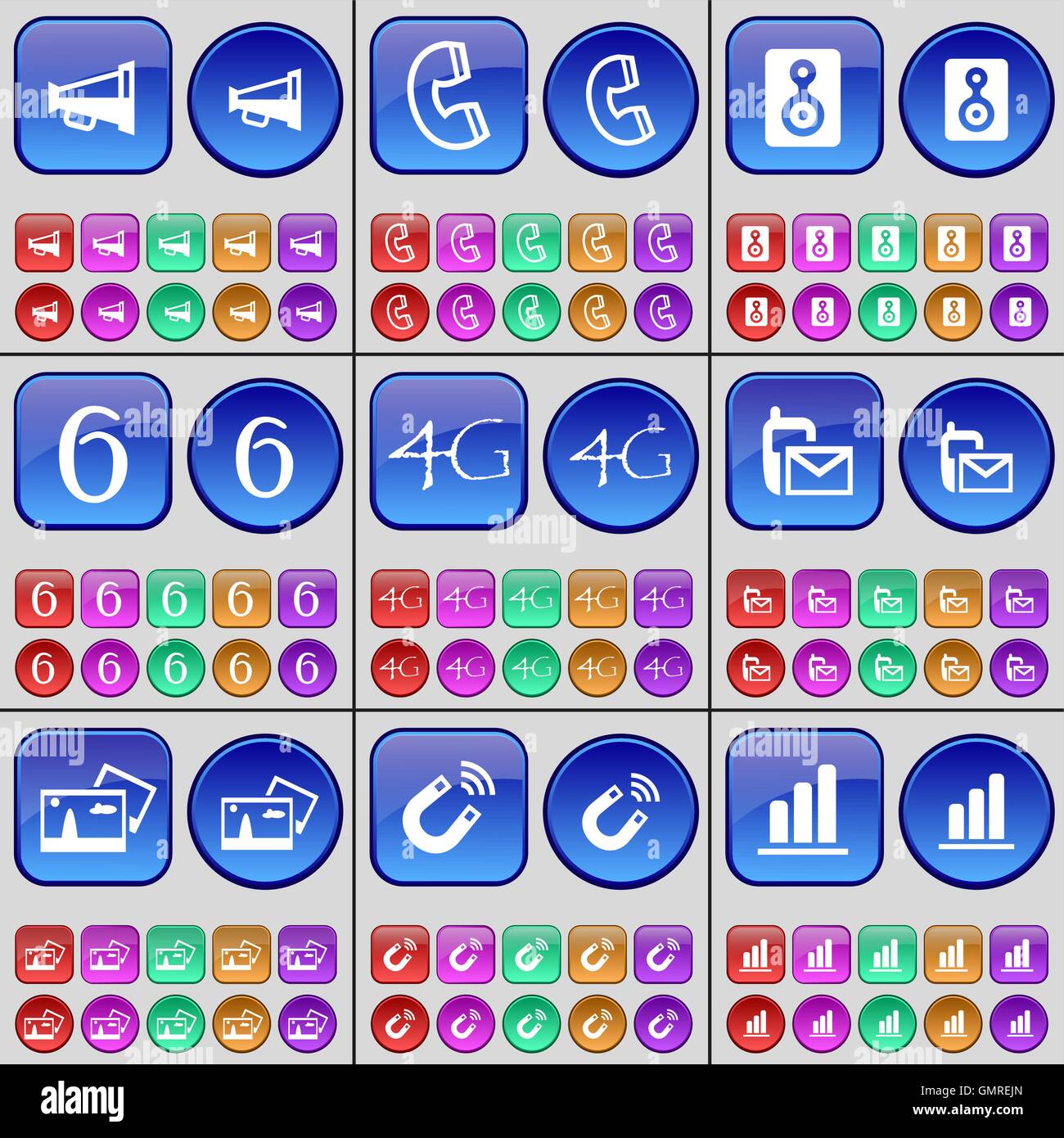 Megaphone, Receiver, Speaker, Six, 4G, SMS, Picture, Magnet, Diagram. A ...