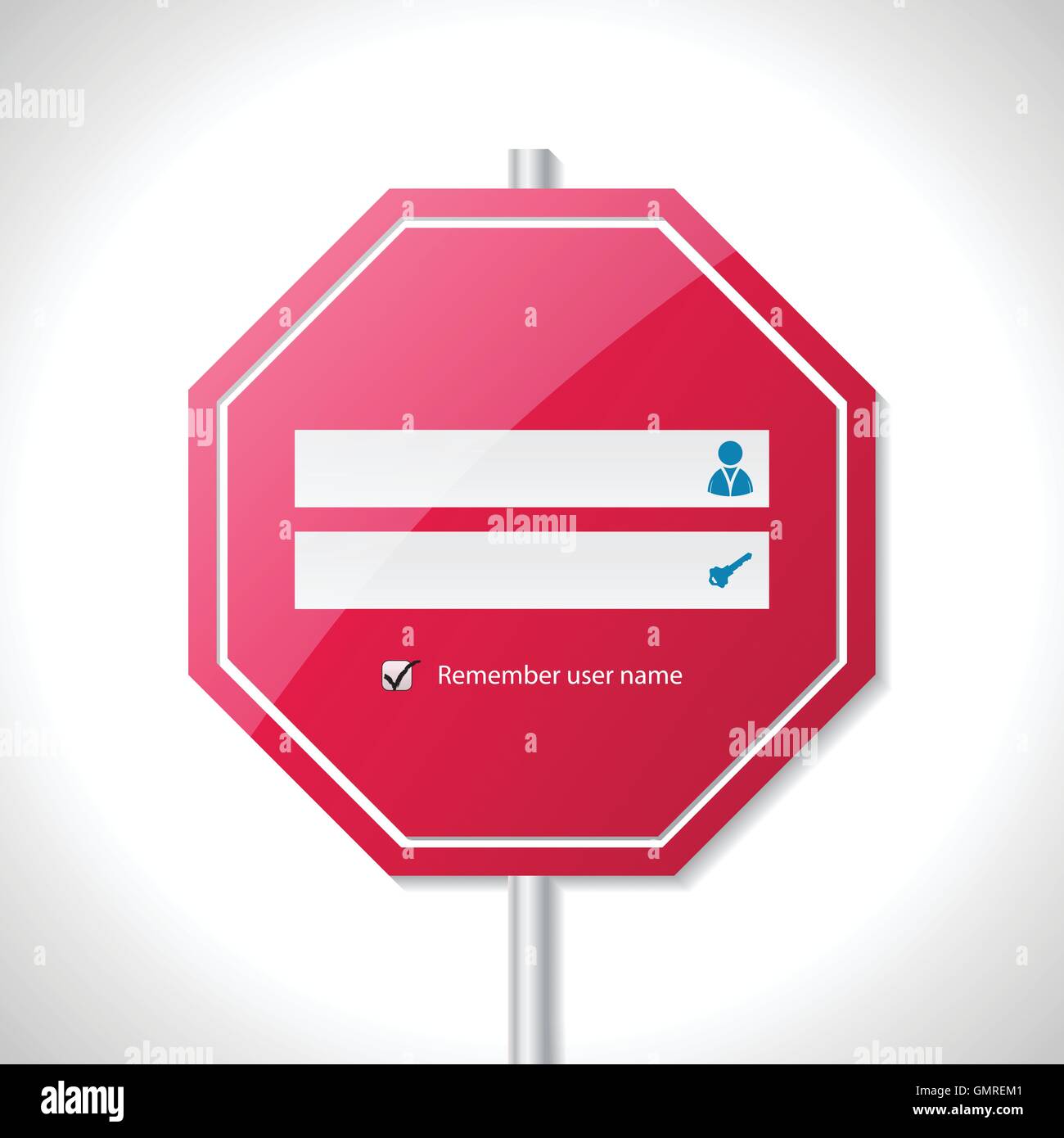 Stop sign inspired login screen Stock Vector Image & Art - Alamy