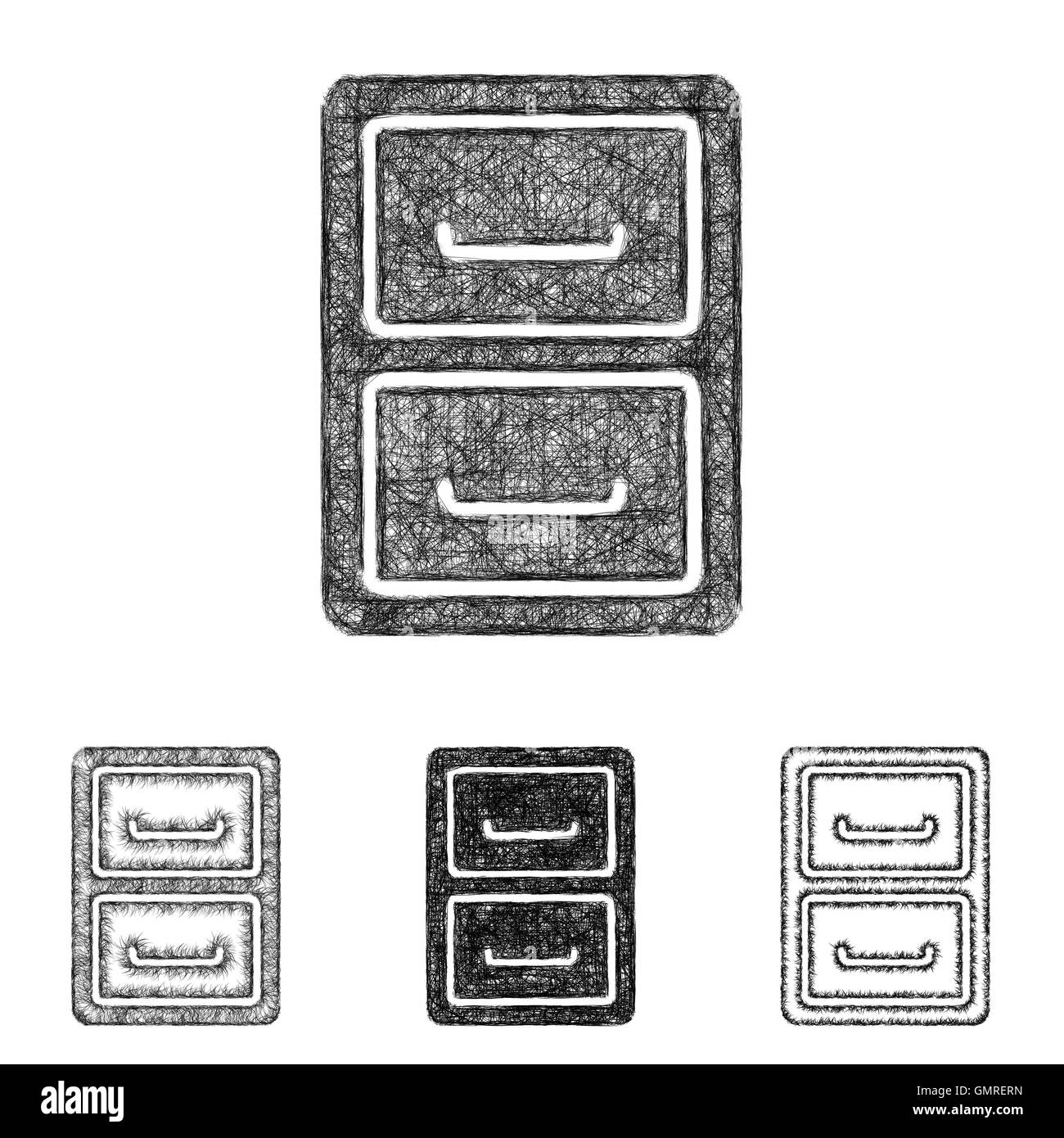 Archive icon set - sketch line art Stock Vector Image & Art - Alamy