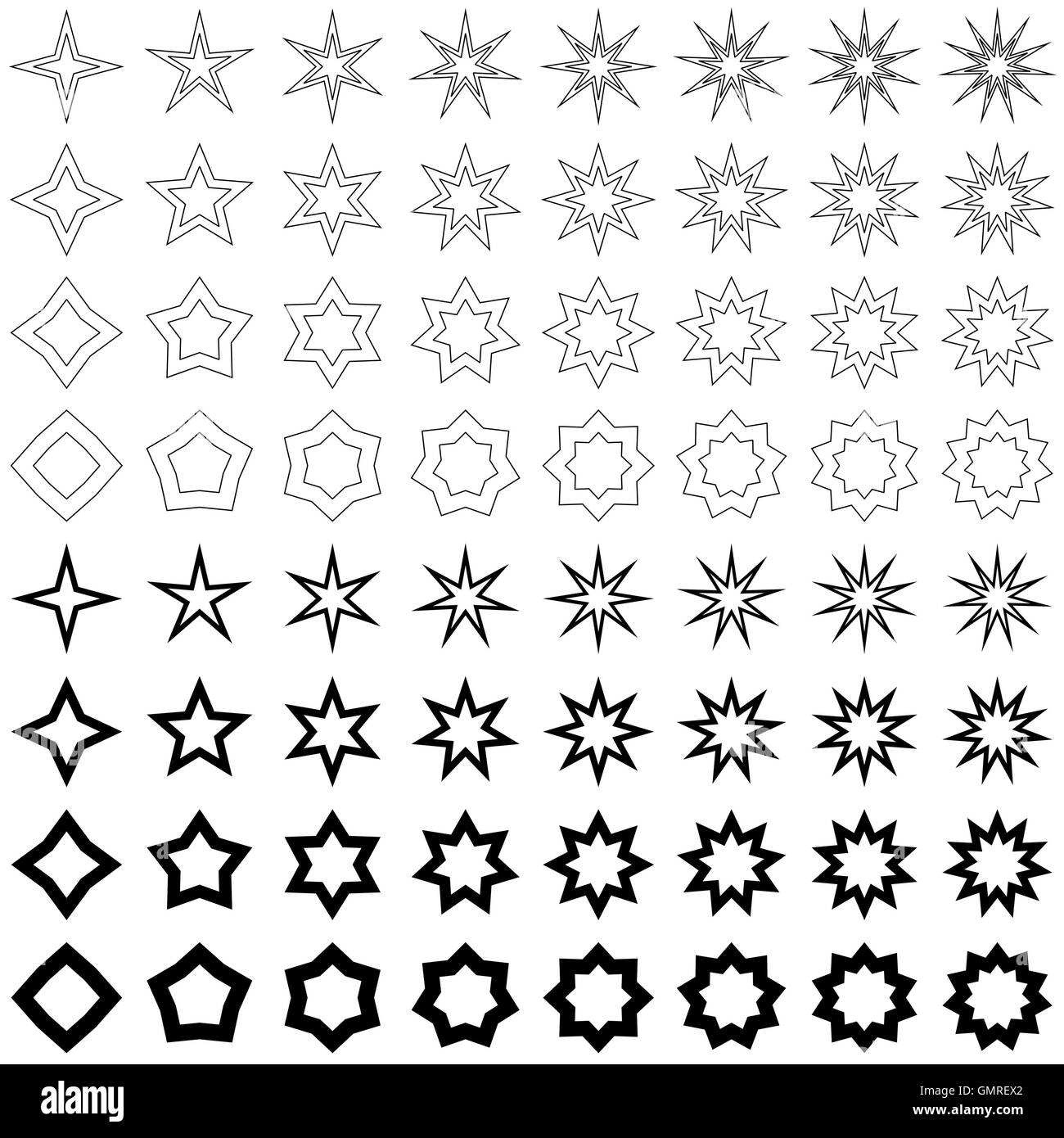 Black star shape collection Stock Vector Image & Art - Alamy