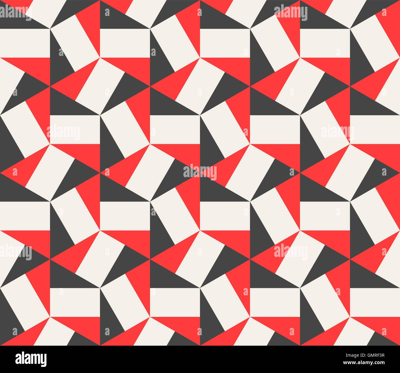 Vector Seamless Black Red White Hexagonal Triangles Rectangles Pattern ...