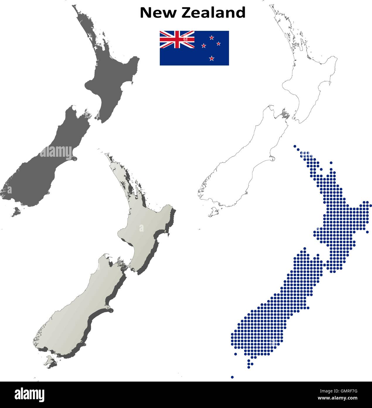 New zealand blank map hi-res stock photography and images - Alamy