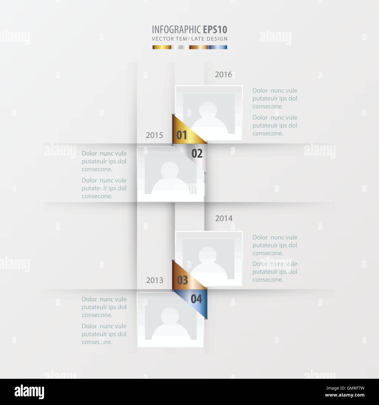 vector timeline design gold, bronze, silver, blue color Stock Vector ...