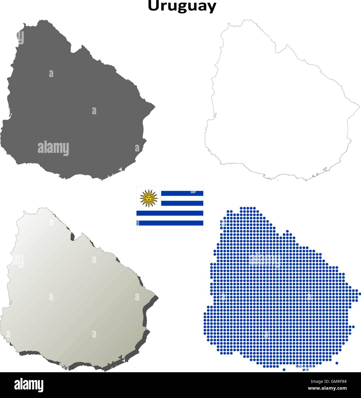 Uruguay dot map country hi-res stock photography and images - Alamy
