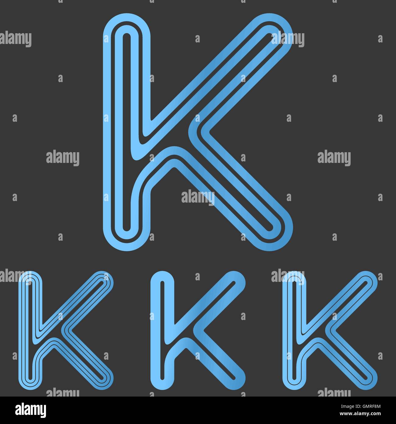 Blue line k logo design set Stock Vector Image & Art - Alamy