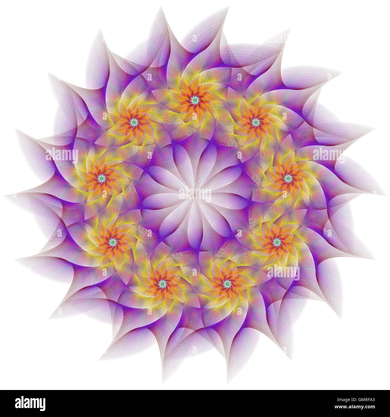 Circular fractal flower design Stock Vector Image & Art - Alamy