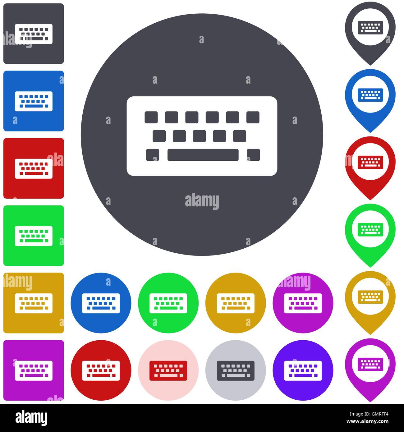Color wireless keyboard icon set Stock Vector Image & Art - Alamy