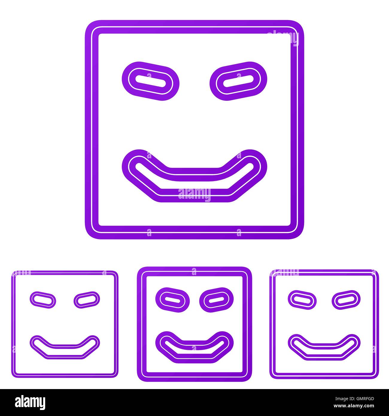 Purple line happy logo design set Stock Vector Image & Art - Alamy