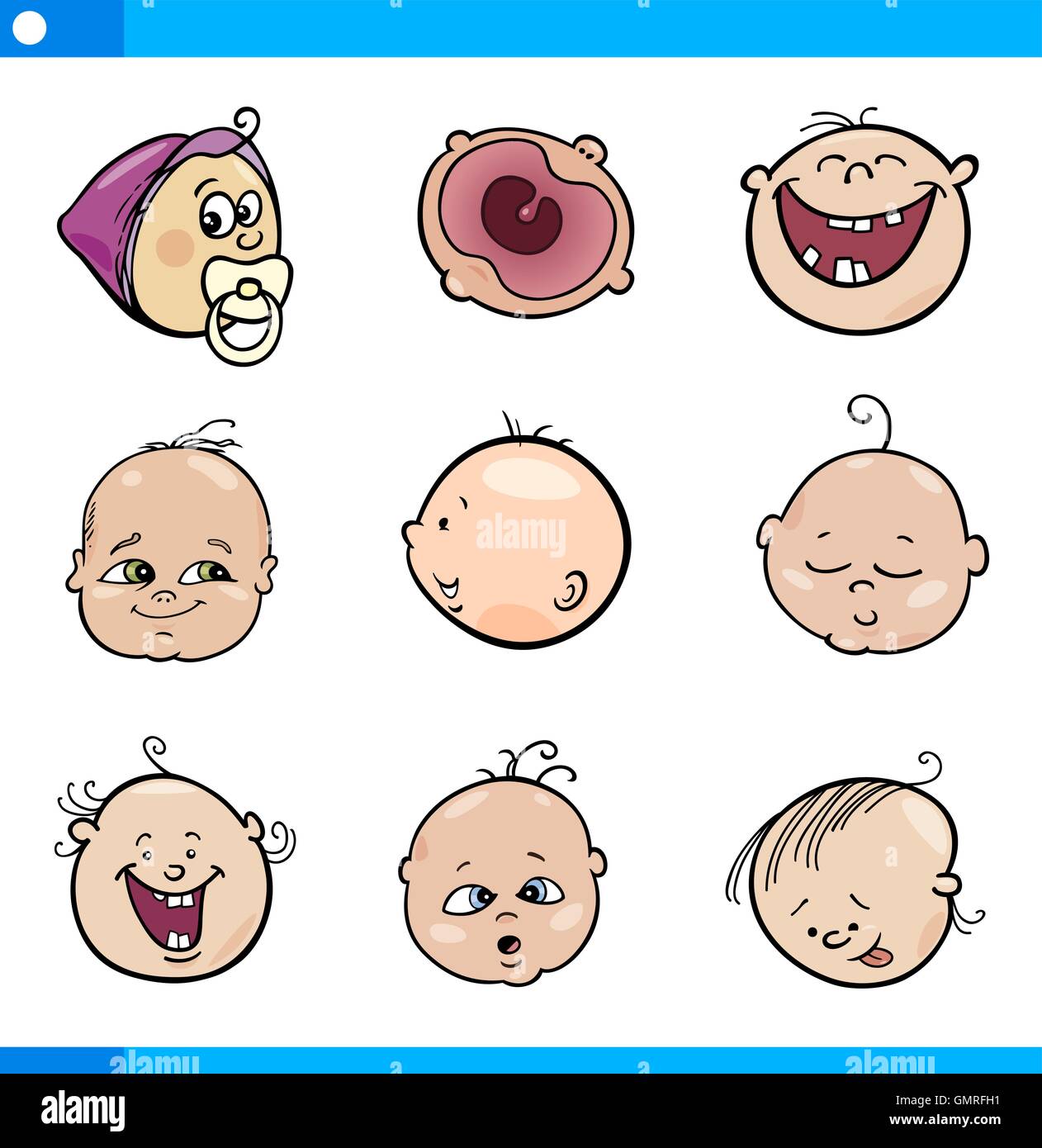 cartoon babies faces set Stock Vector Image & Art - Alamy