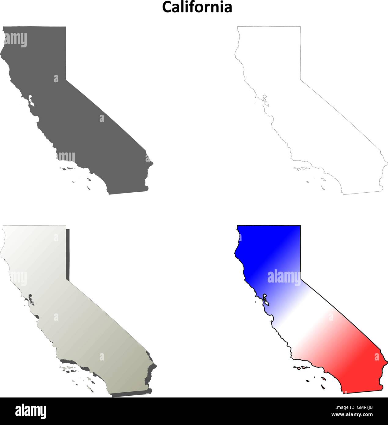 California outline map set Stock Vector Image & Art - Alamy
