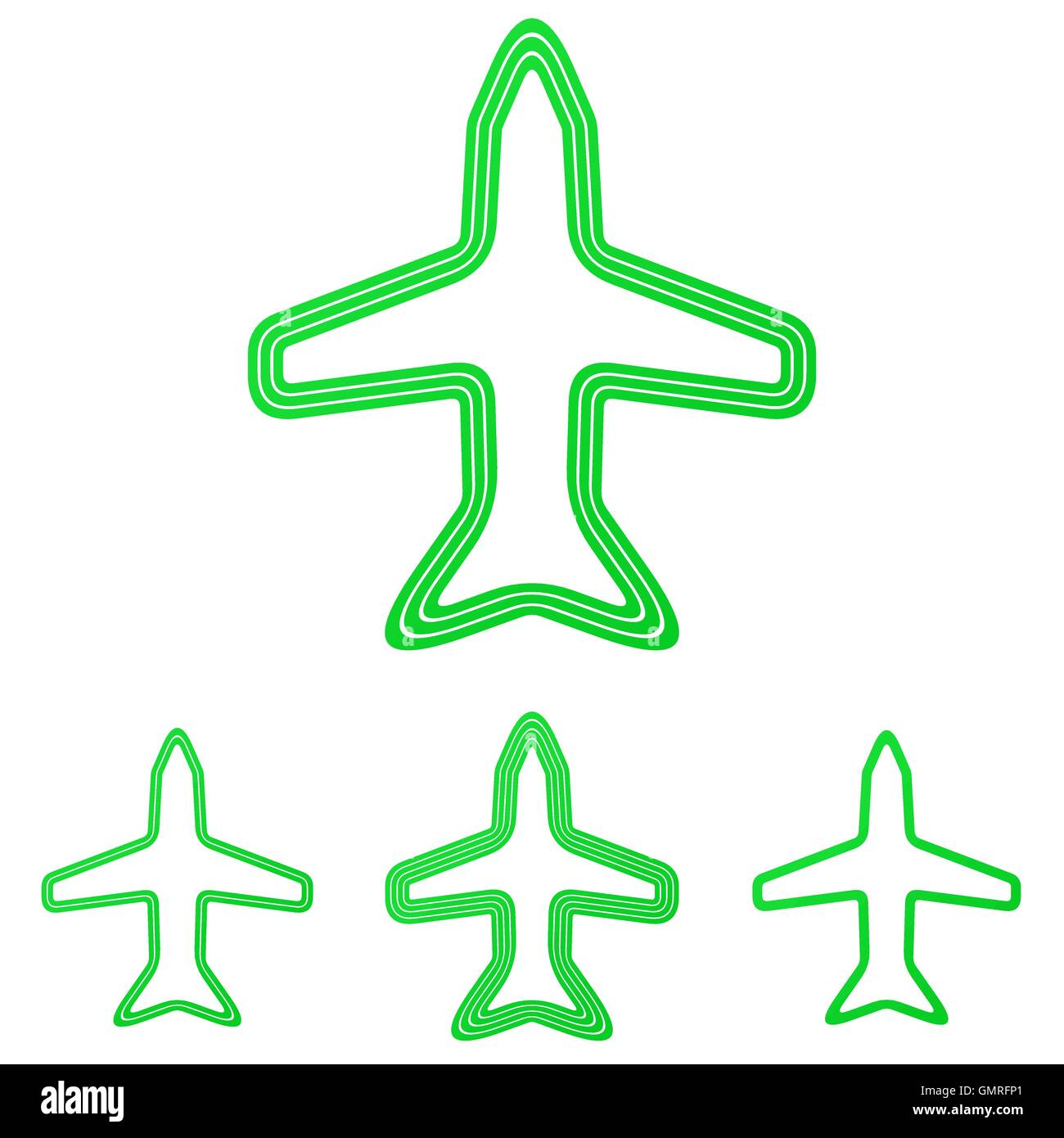 Green line airplane logo design set Stock Vector Image & Art - Alamy
