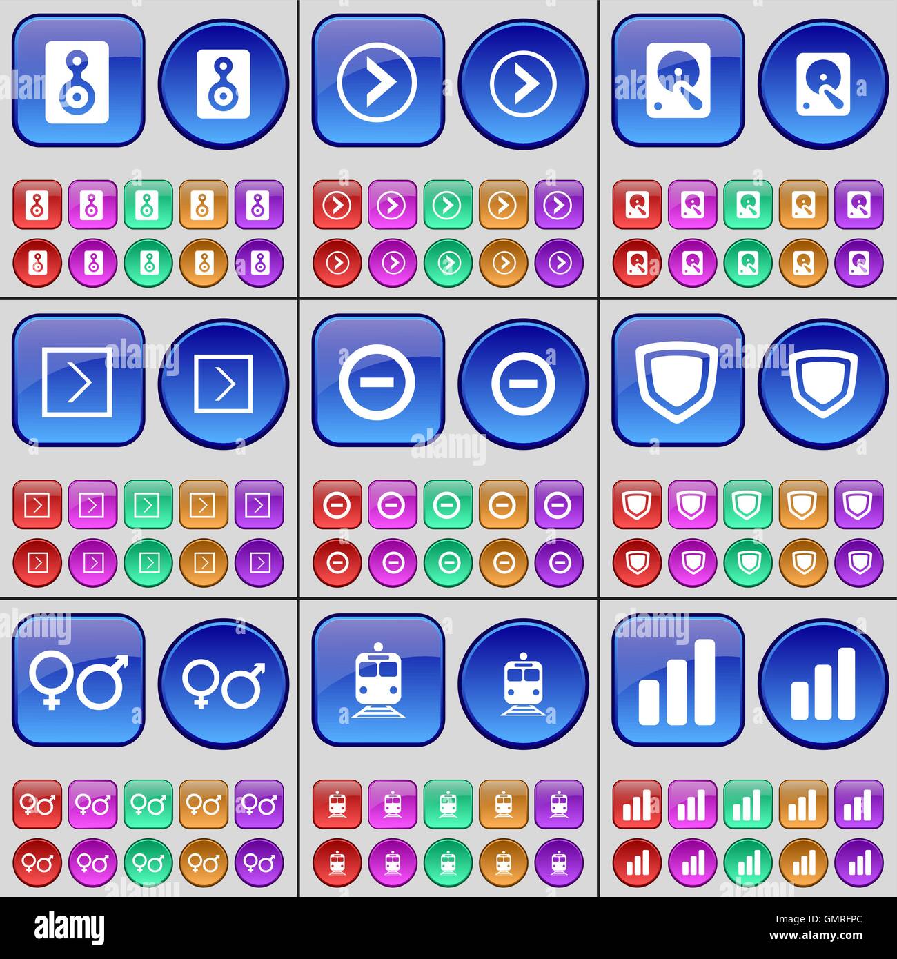 Speaker, Arrow right, Hard drive, Arrow right, Minus, Badge, Gender ...