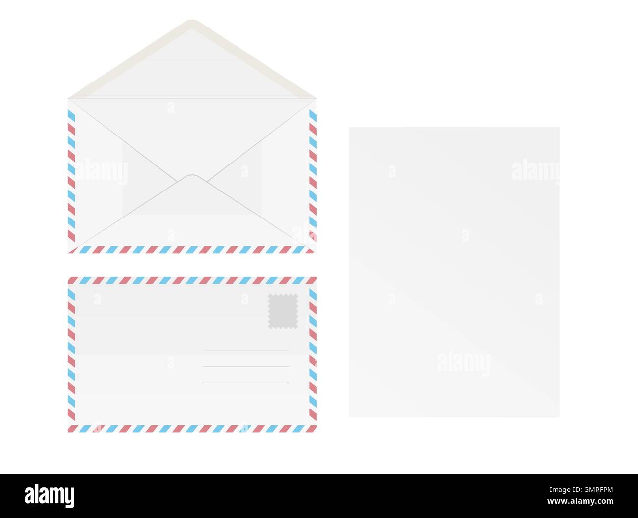 white blank envelope and paper Stock Vector Image & Art - Alamy