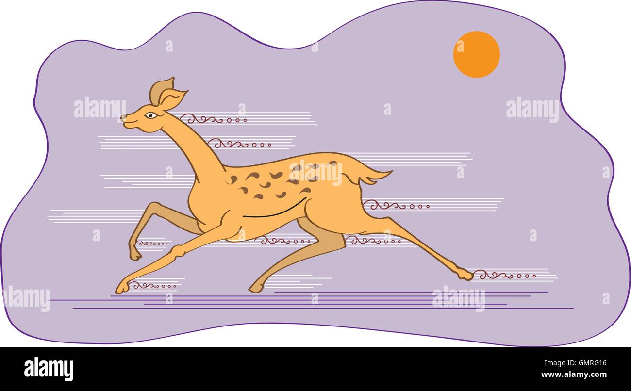 Deer running Cut Out Stock Images & Pictures - Alamy