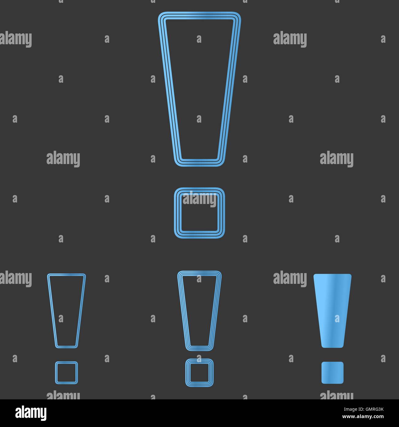Blue line exclamation logo design set Stock Vector Image & Art - Alamy