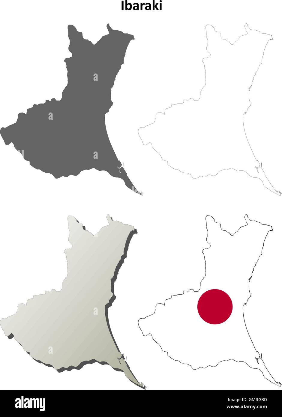 Ibaraki map vector hi-res stock photography and images - Alamy