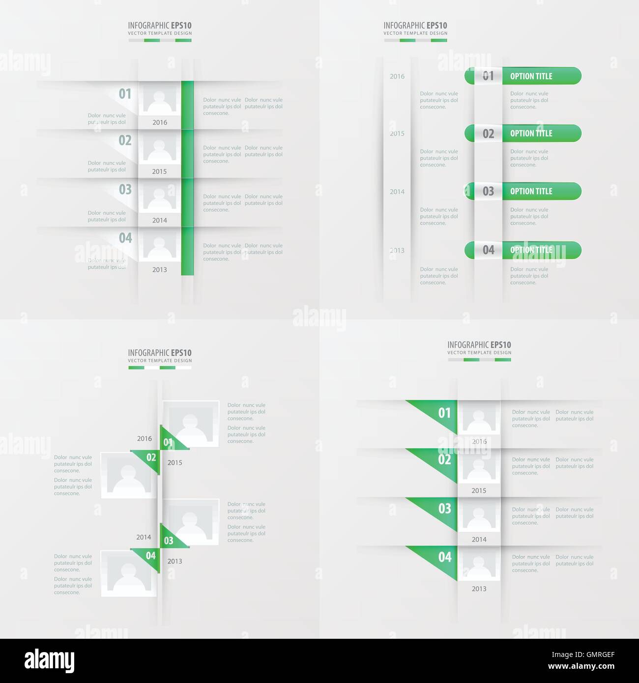 timeline vector design 4 item green gradient color Stock Vector Image ...
