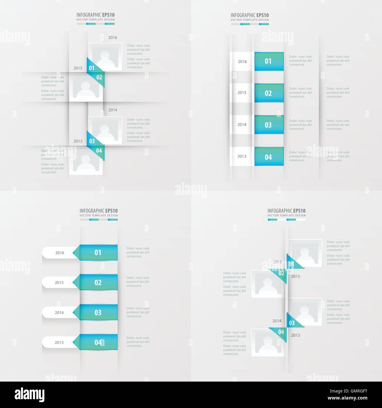 timeline 4 item blue gradient color Stock Vector Image & Art - Alamy