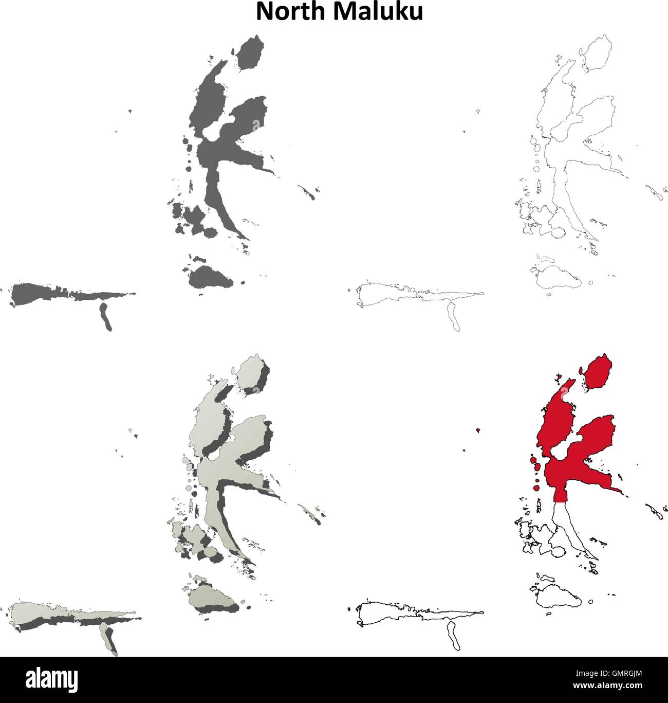 Maluku map vector hi-res stock photography and images - Alamy