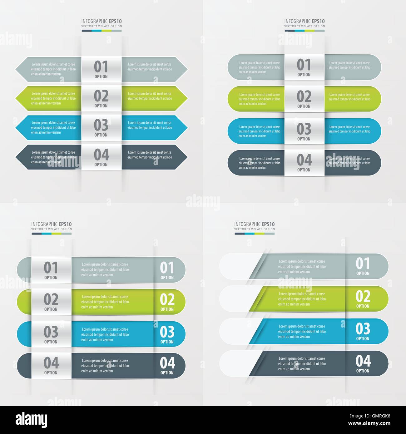 Banner Design set green, blue, gray color Stock Vector Image & Art - Alamy