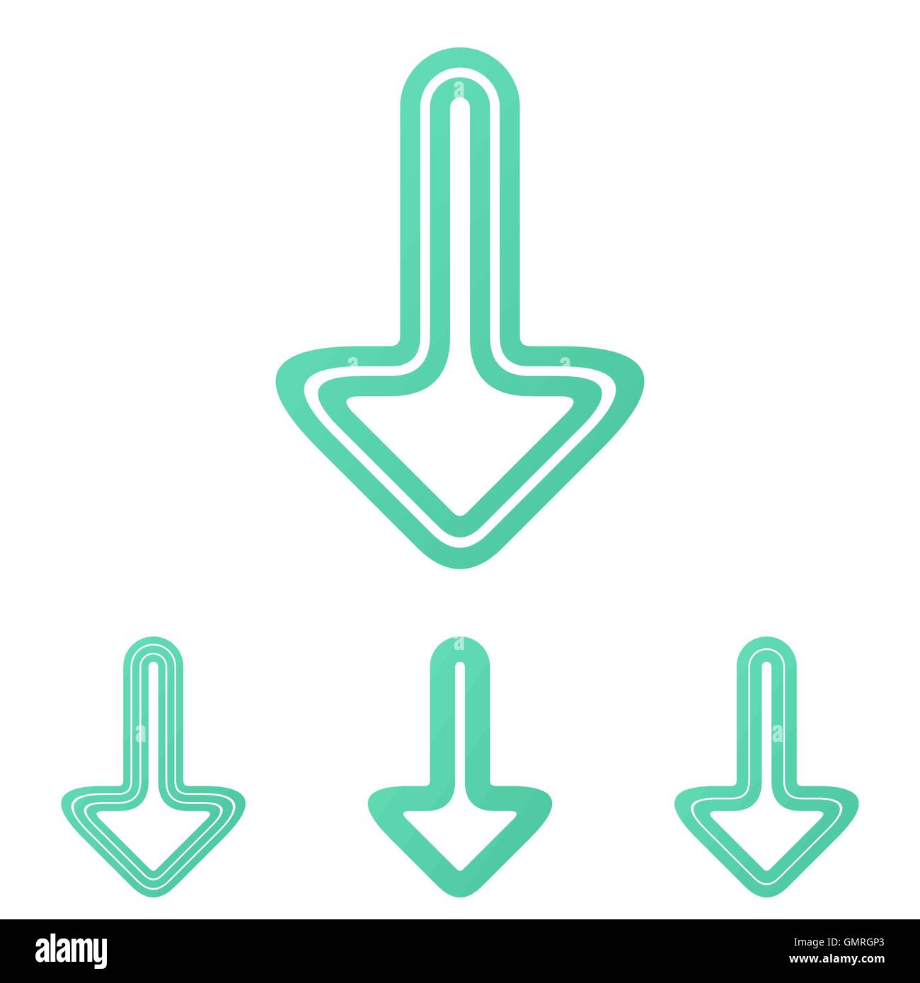 Down arrow logo hi-res stock photography and images - Alamy