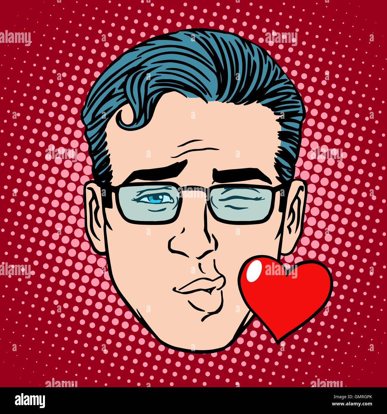 Kiss face Stock Vector Images - Alamy