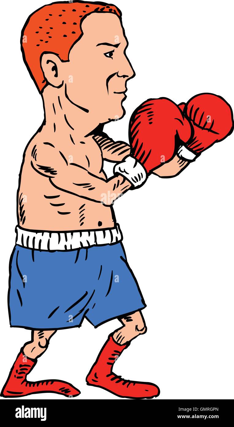 Boxer Fighting Stance Cartoon Stock Vector Image & Art - Alamy