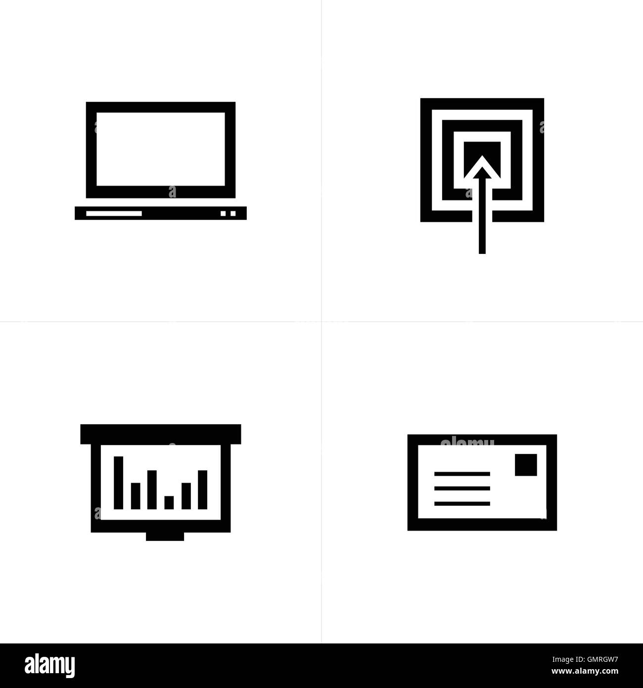 laptop, target, graph, mail icons Stock Vector Image & Art - Alamy