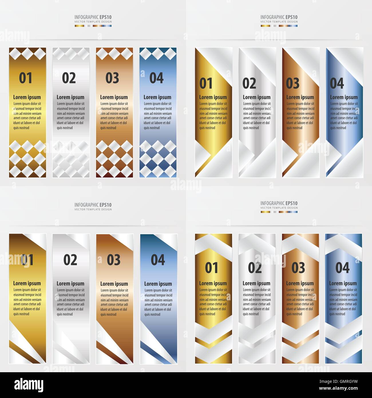 gold, bronze, silver, blue color banner pack Stock Vector Image & Art ...