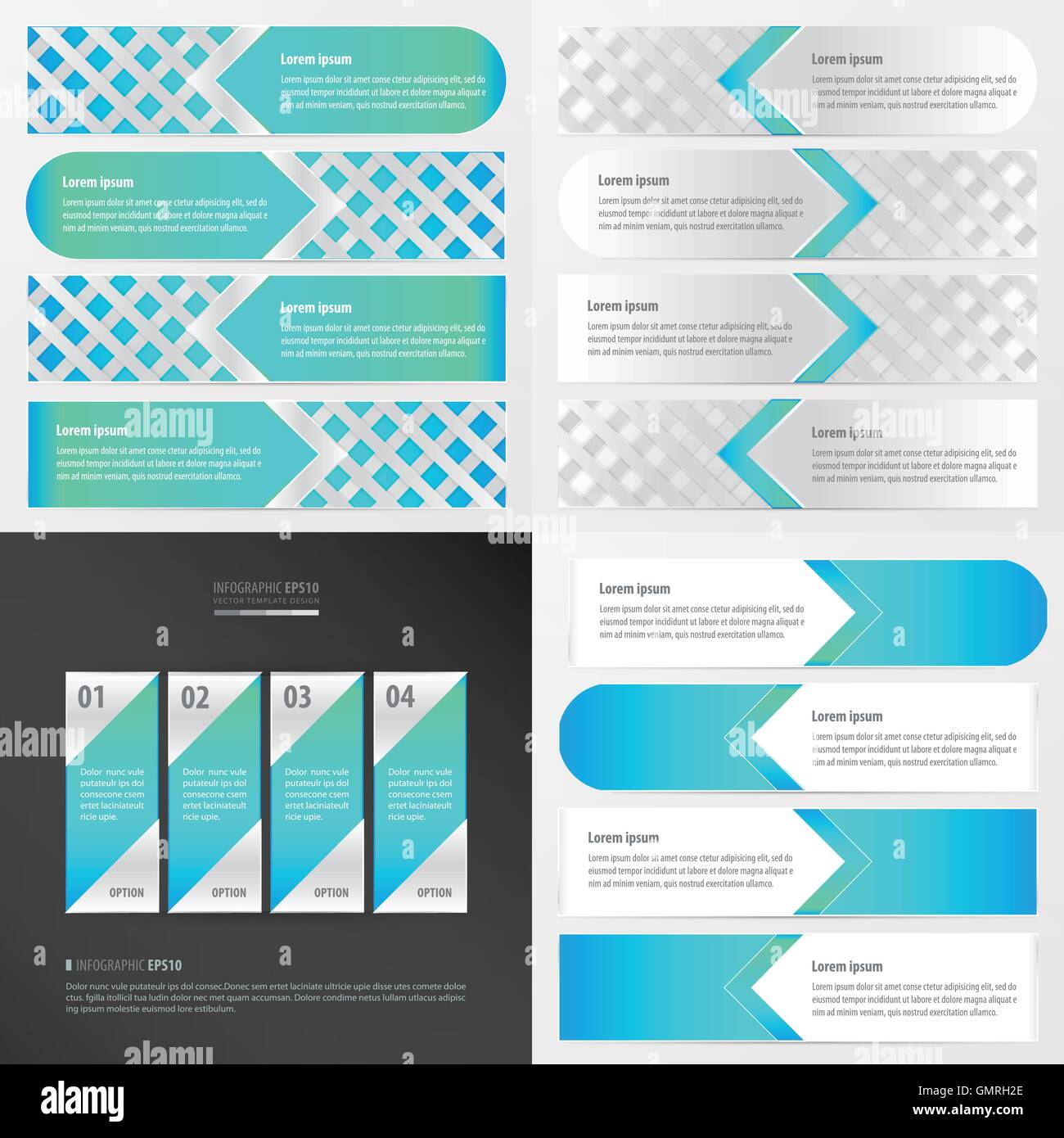 blue color banner pack 4 item Stock Vector Image & Art - Alamy