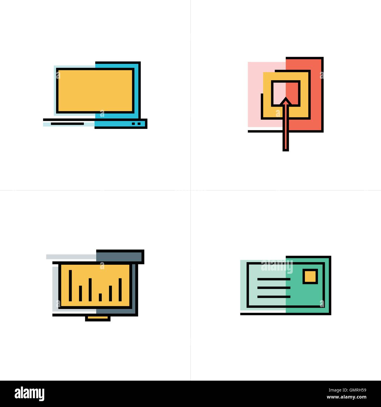 Laptop email symbol icons Stock Vector Images - Alamy