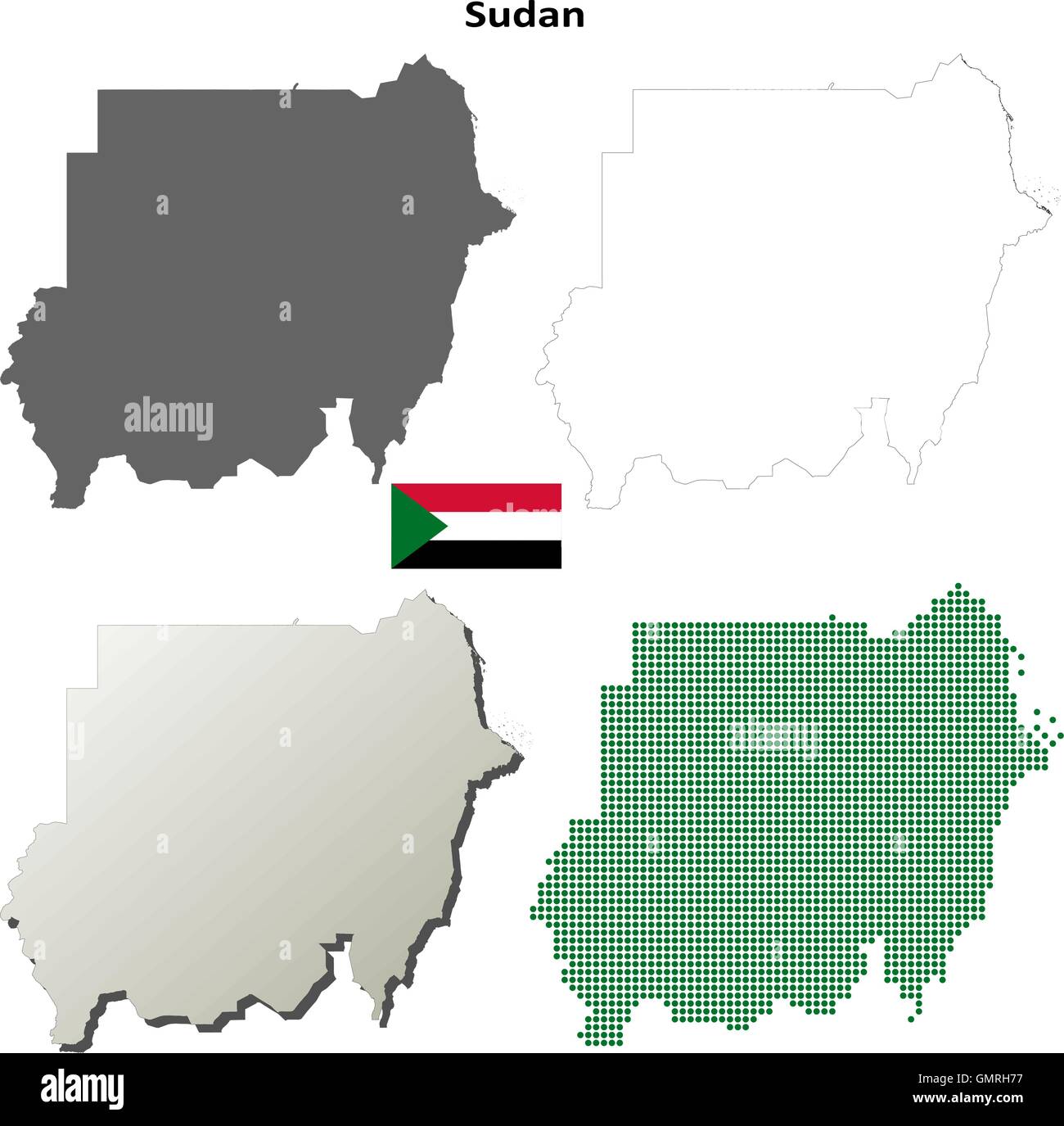 Sudan outline map set Stock Vector Image & Art - Alamy