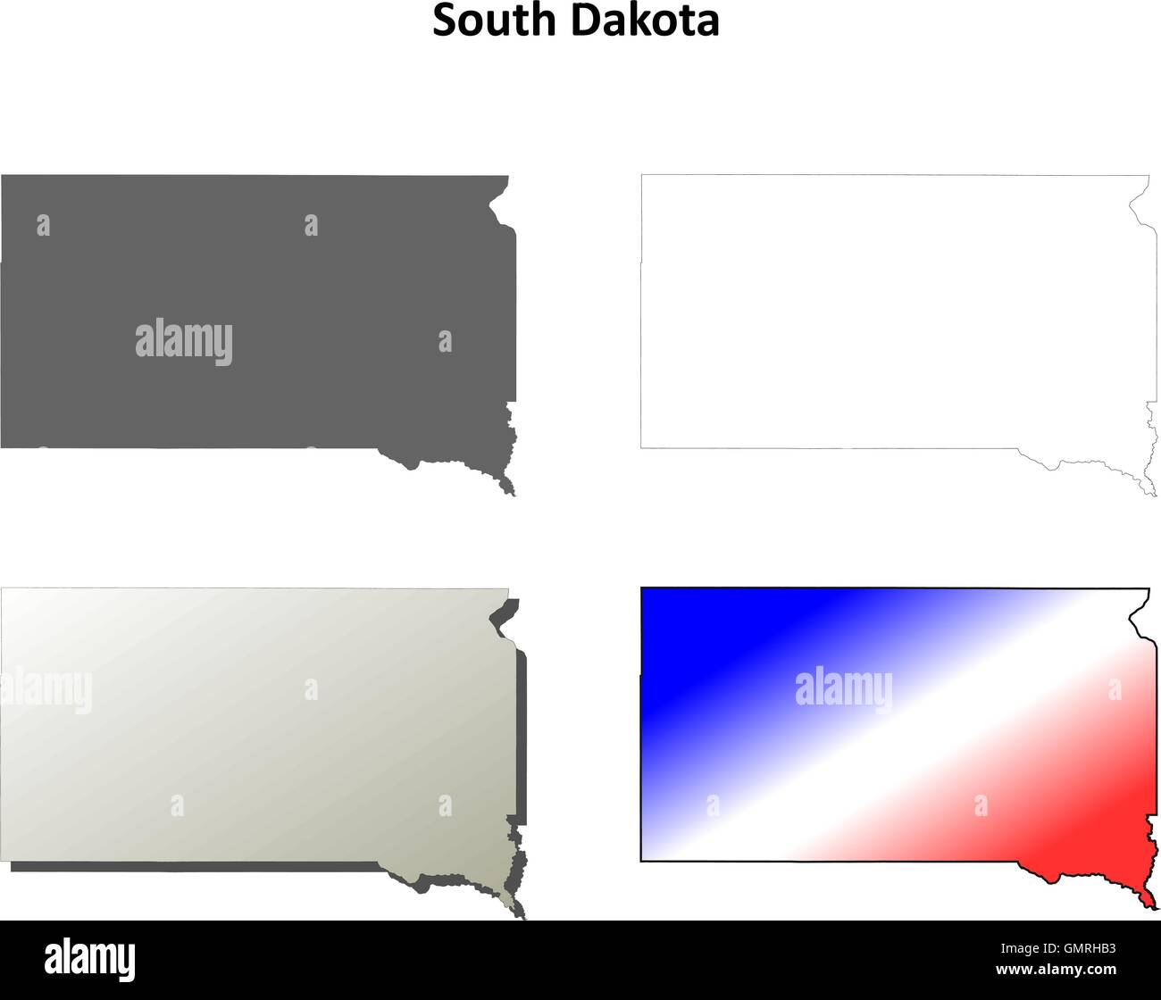 South Dakota outline map set Stock Vector Image & Art - Alamy
