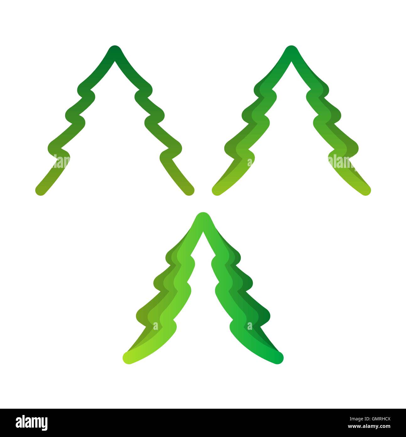 three green trees Stock Vector Image & Art - Alamy