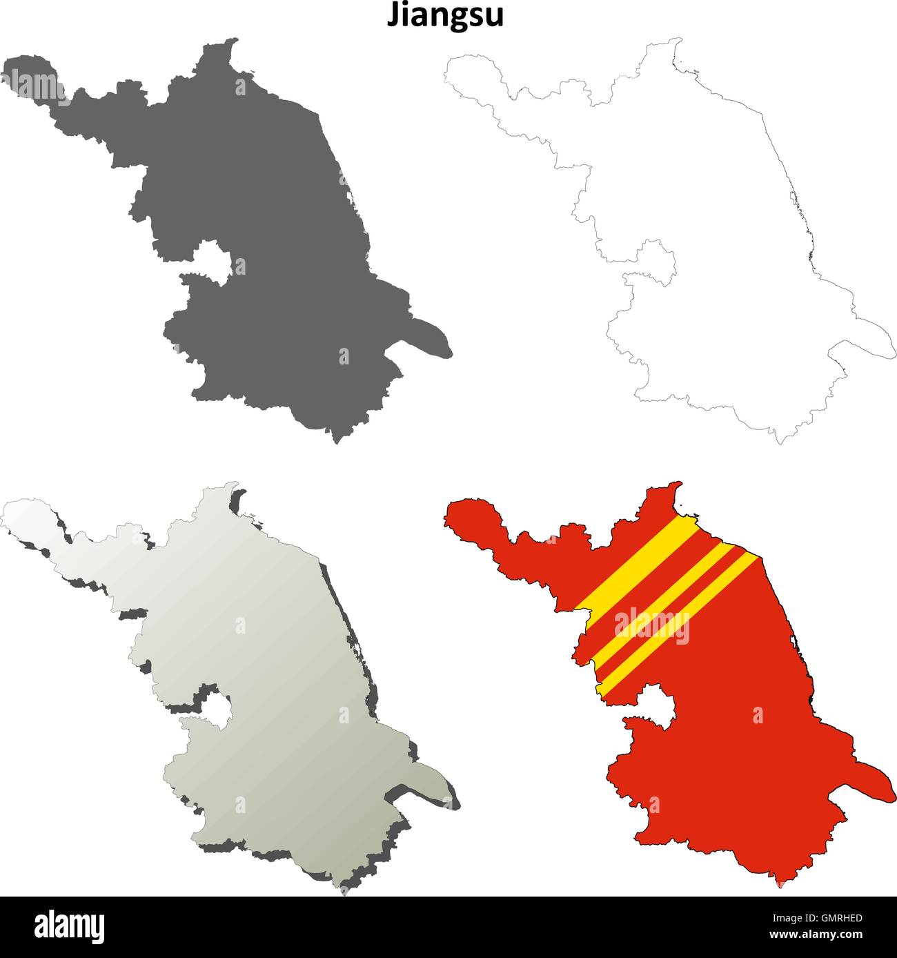 Jiangsu blank outline map set Stock Vector Image & Art - Alamy