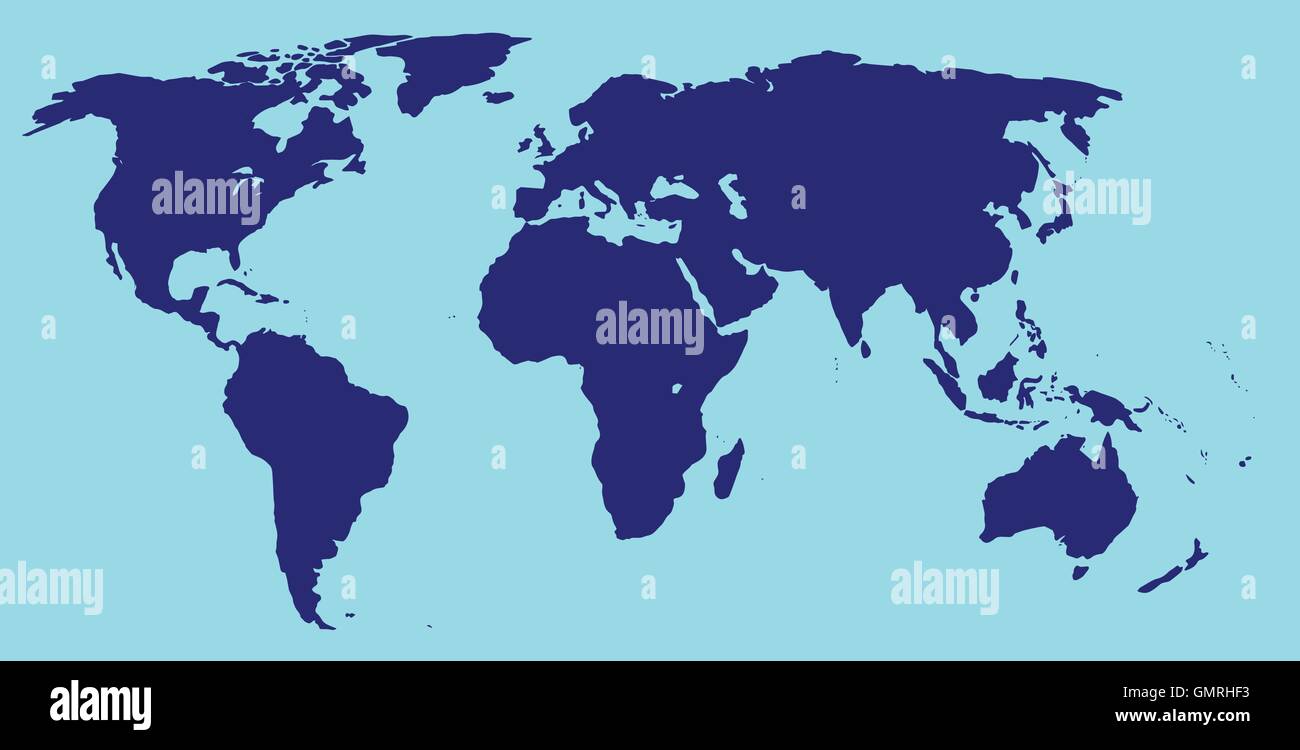 World Silhouette In Blue Stock Vector Image & Art - Alamy