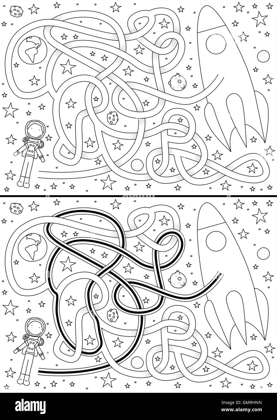 Space rocket maze hi-res stock photography and images - Alamy