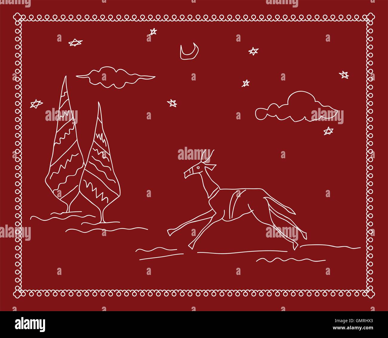 Folk Deer, Tribal Design, Motif, Wall Painting Stock Vector Image & Art ...