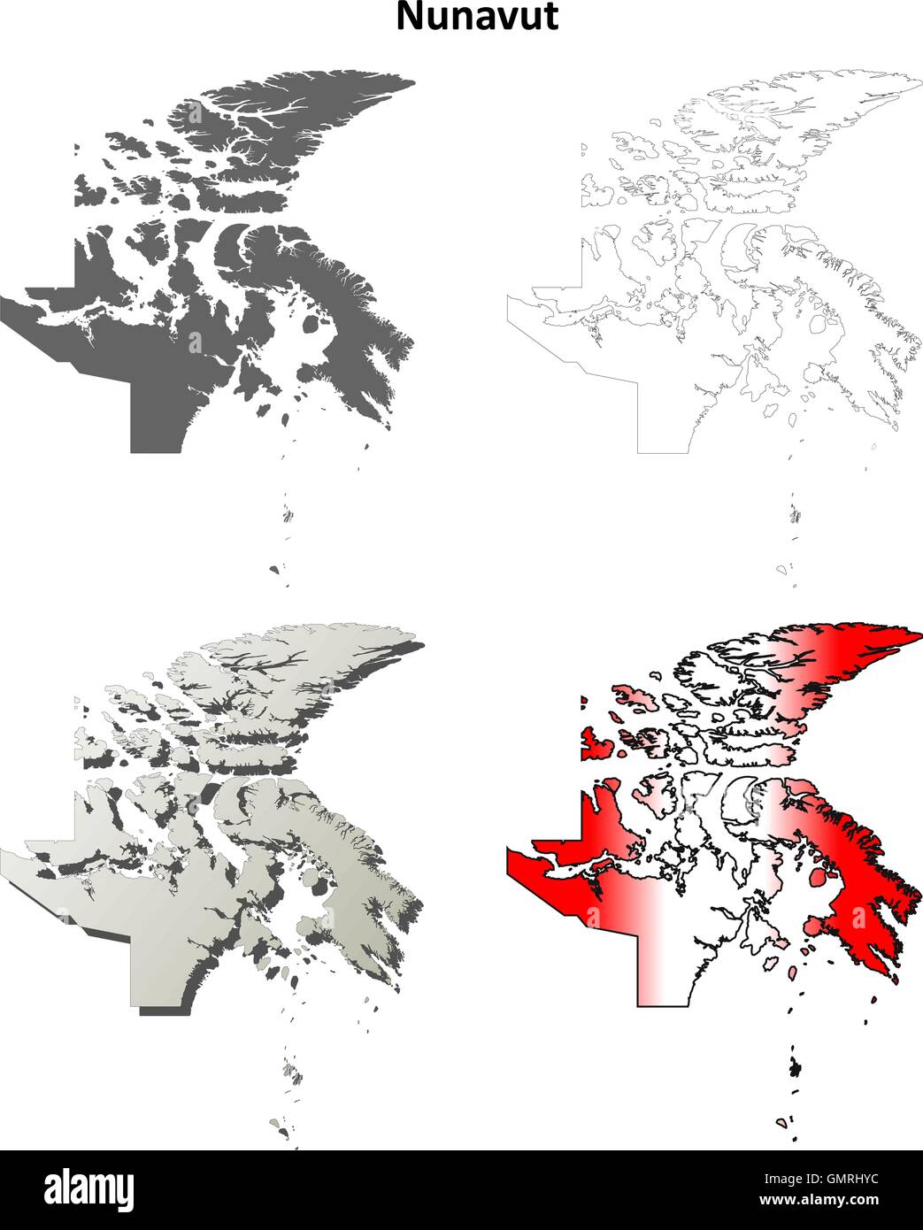 Nunavut blank outline map set Stock Vector Image & Art - Alamy