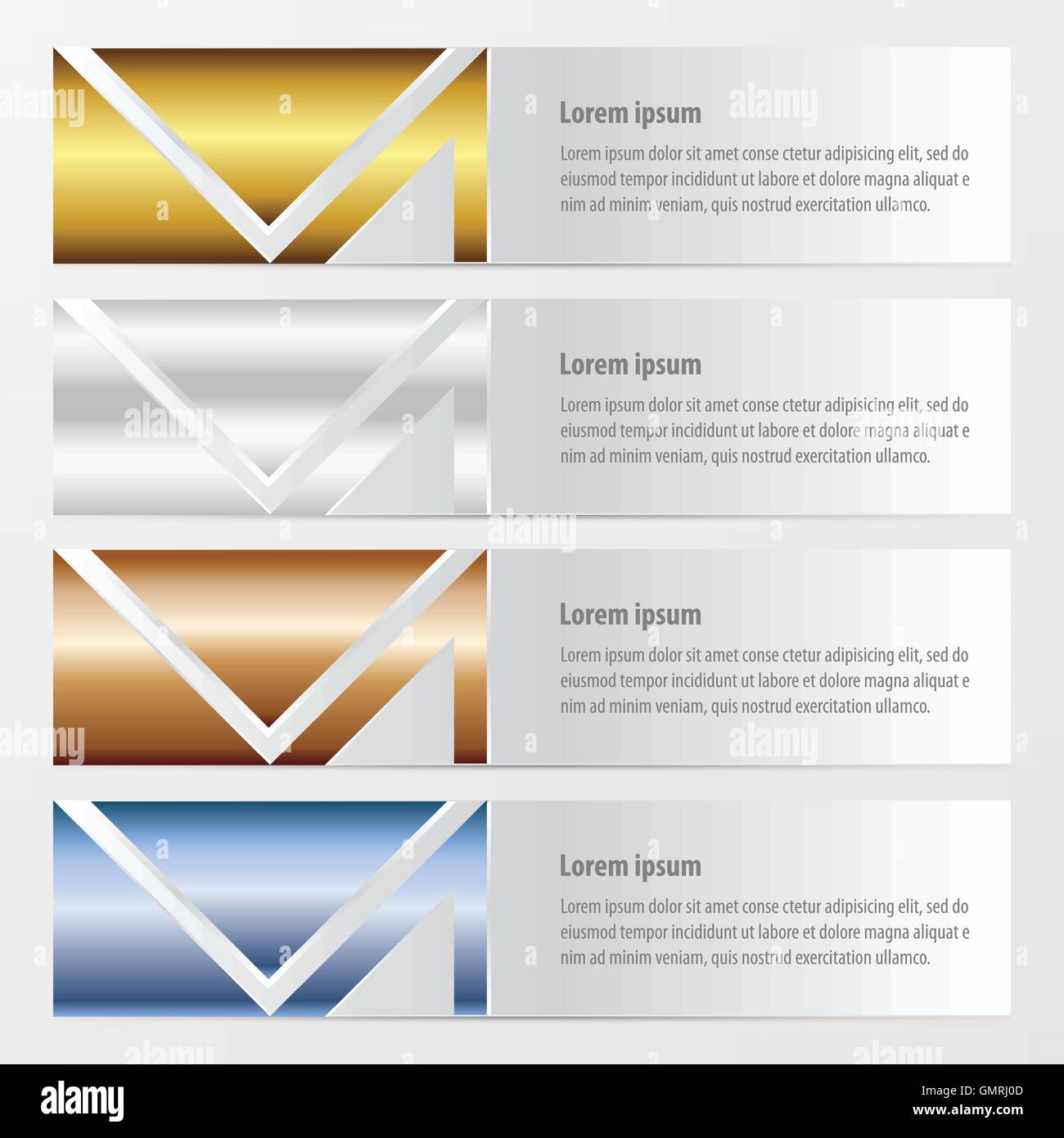 Banner vector design gold, bronze, silver, blue color Stock Vector ...