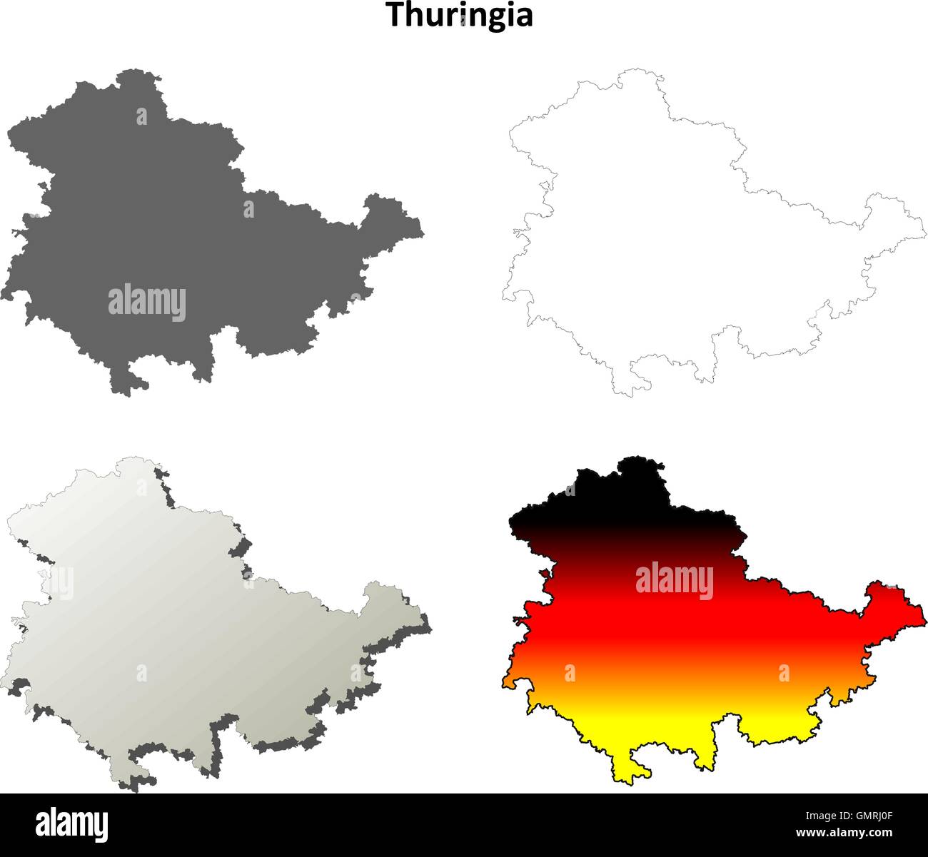 Thuringia blank outline map set Stock Vector Image & Art - Alamy