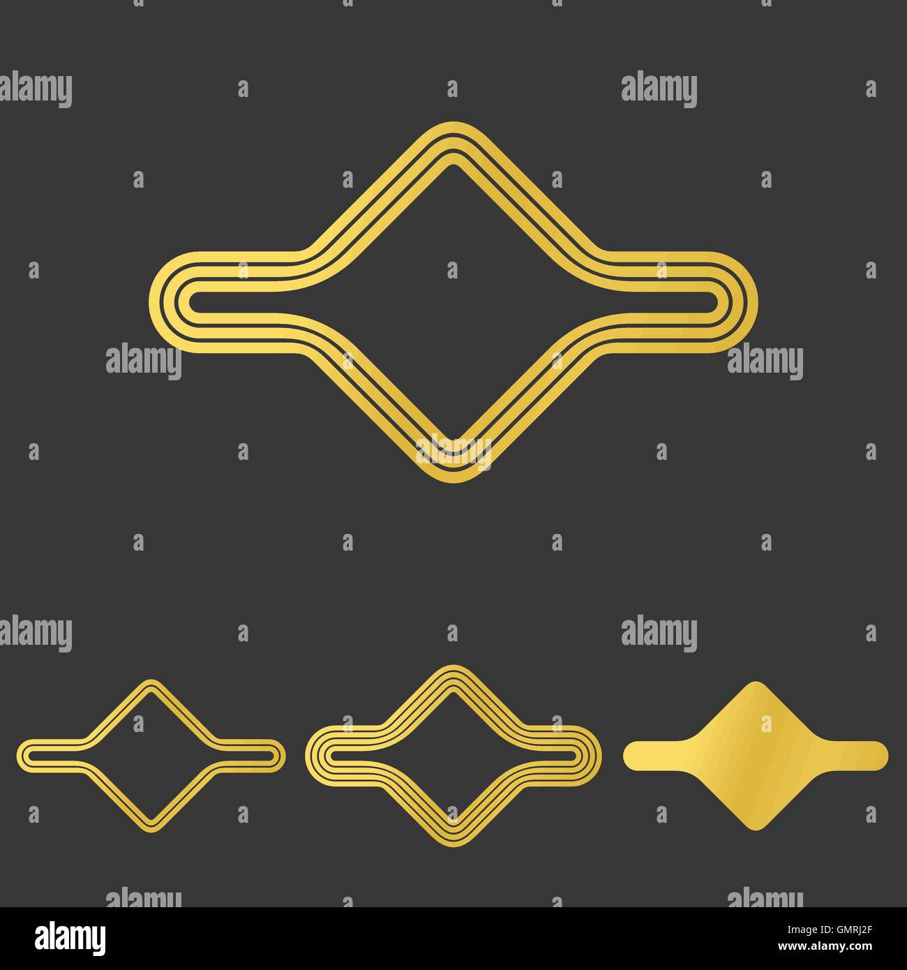 Golden line abstract logo design set Stock Vector Image & Art - Alamy