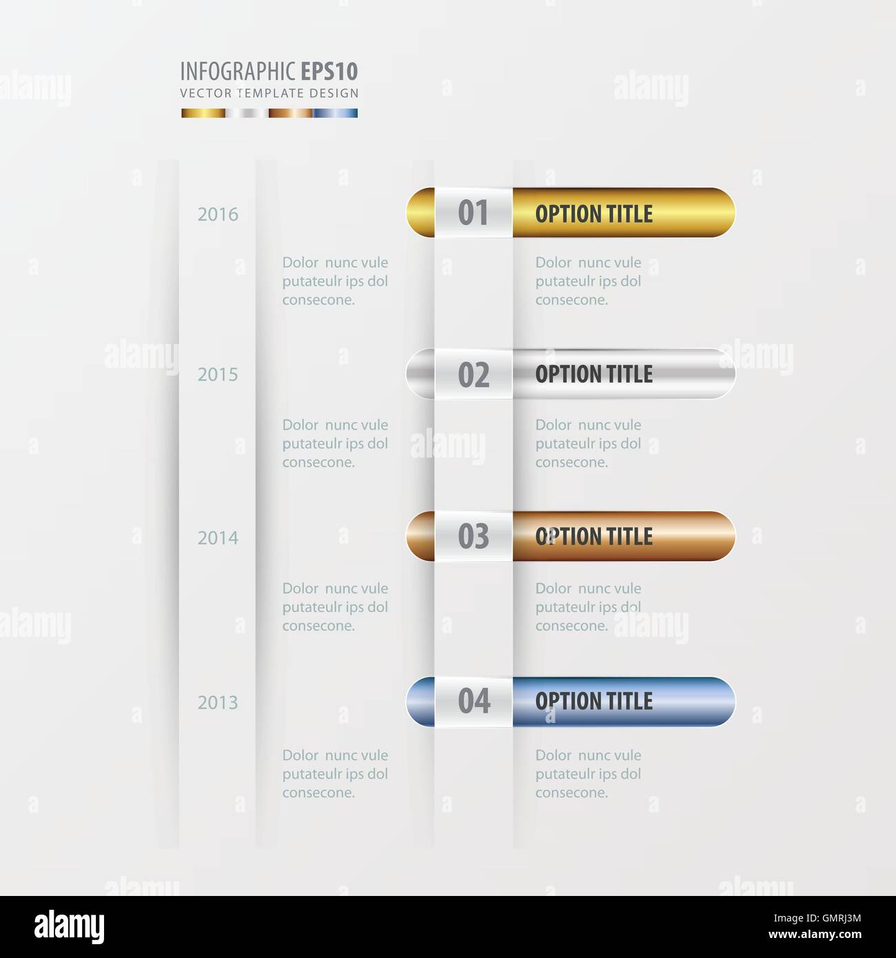 timeline design gold, bronze, silver, blue color Stock Vector Image ...